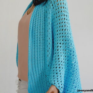 Crochet Easy Cardigan From a Rectangle Pattern Pdf With Video Tutorial ...