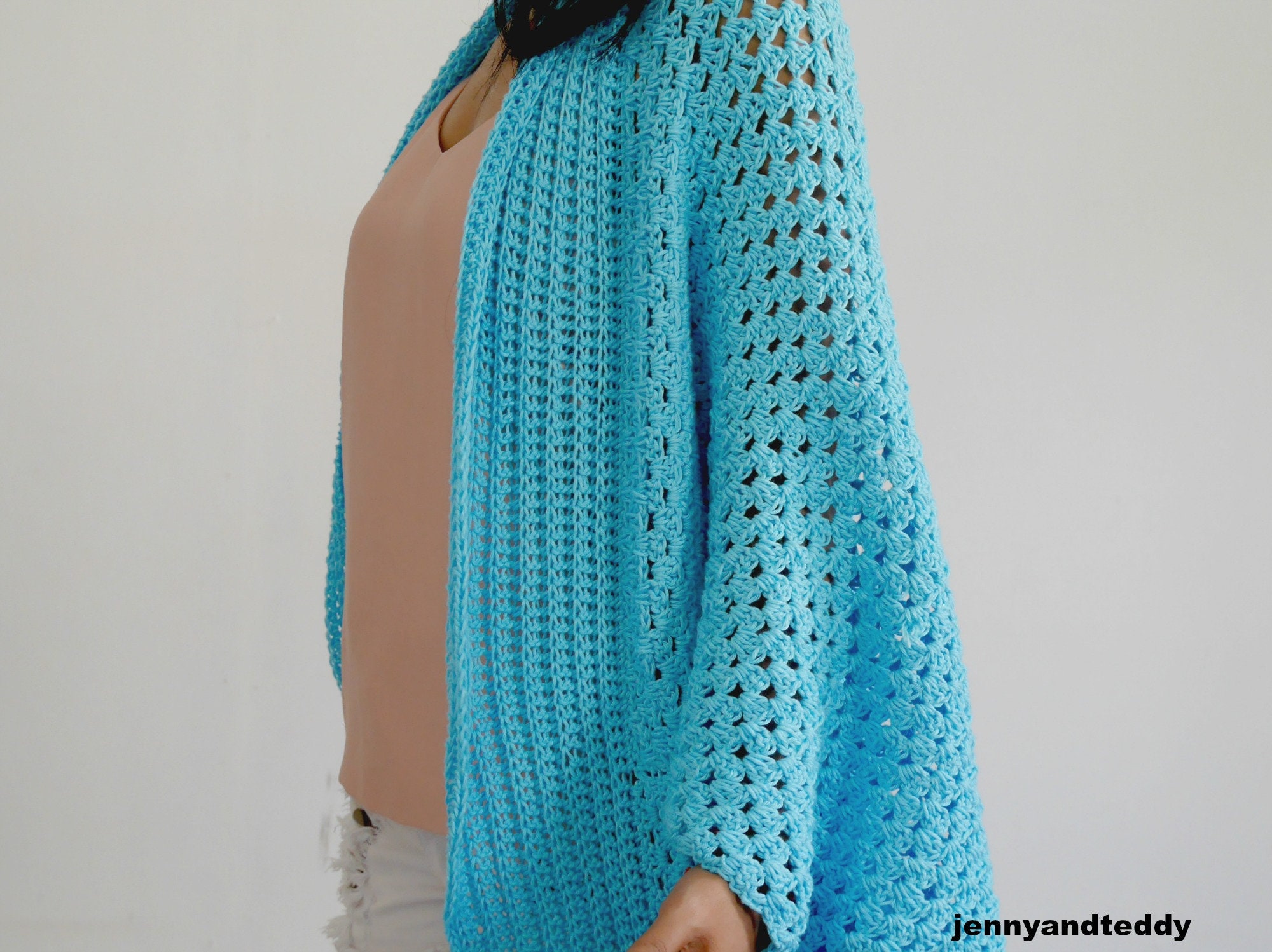 Crochet Easy Cardigan From a Rectangle Pattern Pdf With Video - Etsy