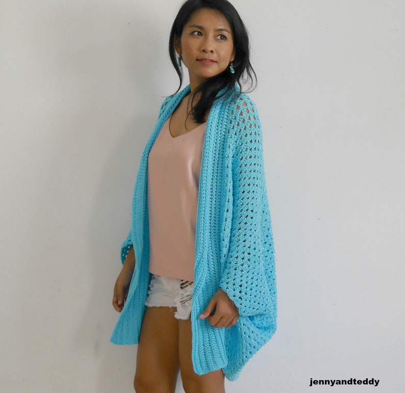 Crochet Easy Cardigan From a Rectangle Pattern Pdf With Video Tutorial ...
