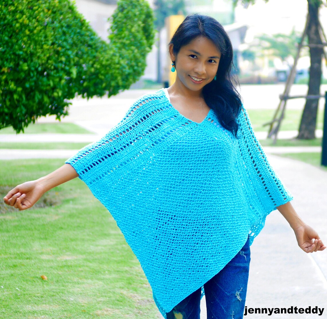 Crochet Poncho Pattern Lilly Easy Poncho Triangle Poncho - Etsy