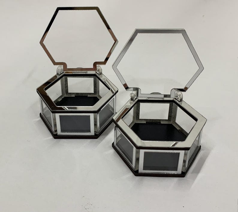 Hexagon Acrylic Box Laser Cut File - 9cm Digital Template - AI PDF DXF ...