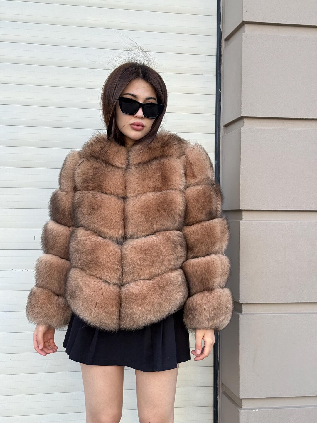 Women Handmade Fox Fur Jacket Jacket, Genuine Fox Fur Jacket, Luxury ...