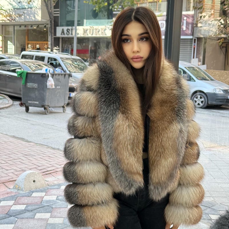 Shadow Fox Fur Jacket - Etsy