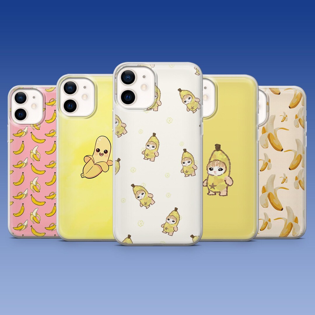 Banana Phone Case Cute Cat Funky Pattern Summer Cover iPhone 16 Pro 16e ...