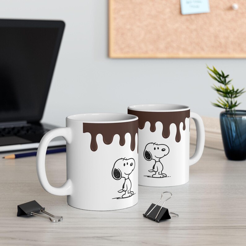 Snoopy Chocolate Drip Ceramic Mug - Unique Peanuts Gift, Cute Snoopy ...