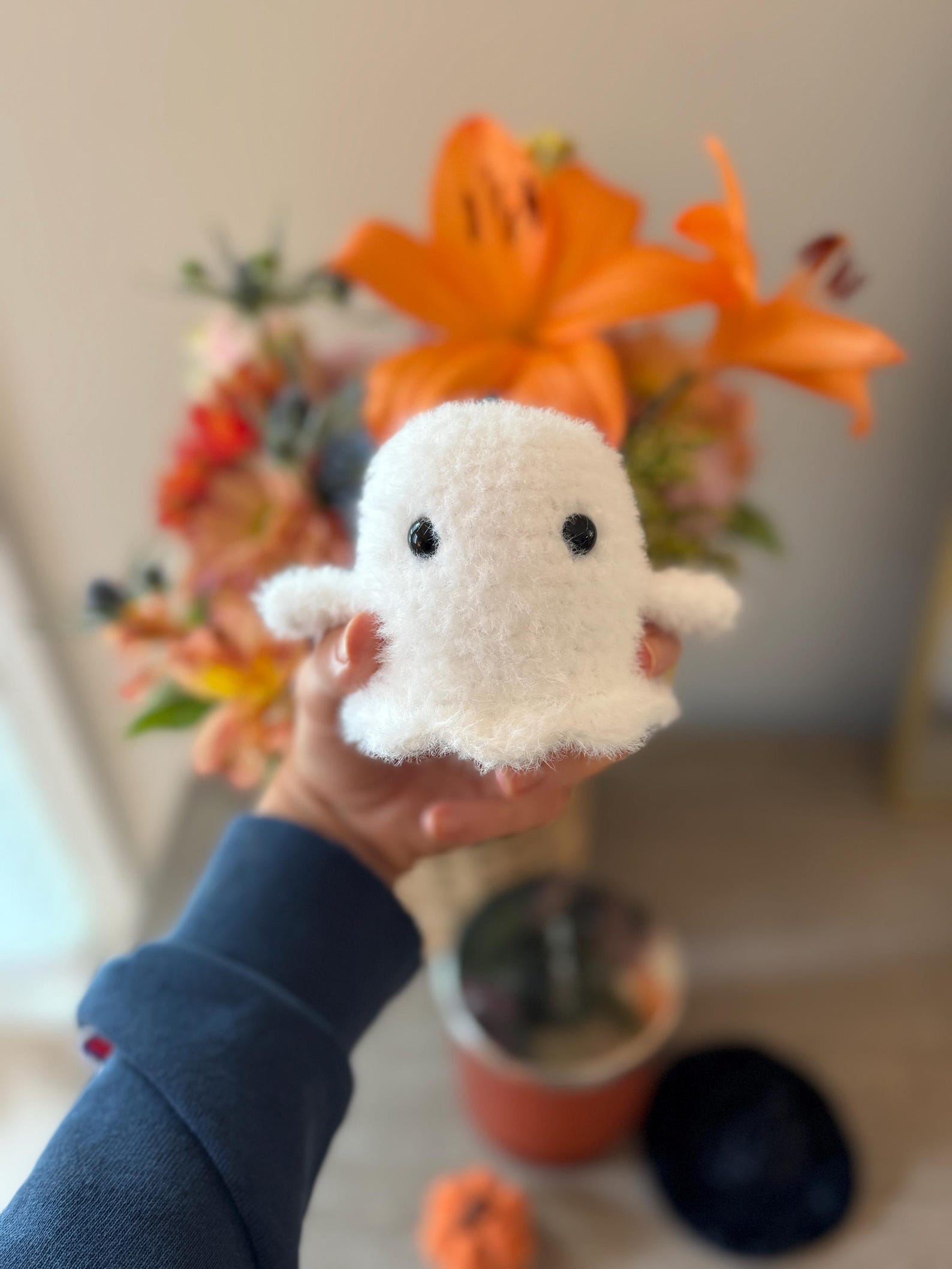 Fuzzy Ghost Crochet Pattern: Amigurumi With Pumpkin Purse & Witch Hat ...