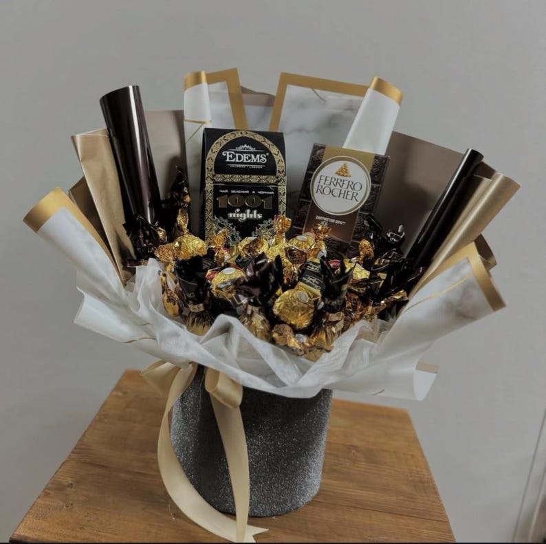 Luxury Chocolate Bouquet With Ferrero Rocher and Raffaello - Edible ...