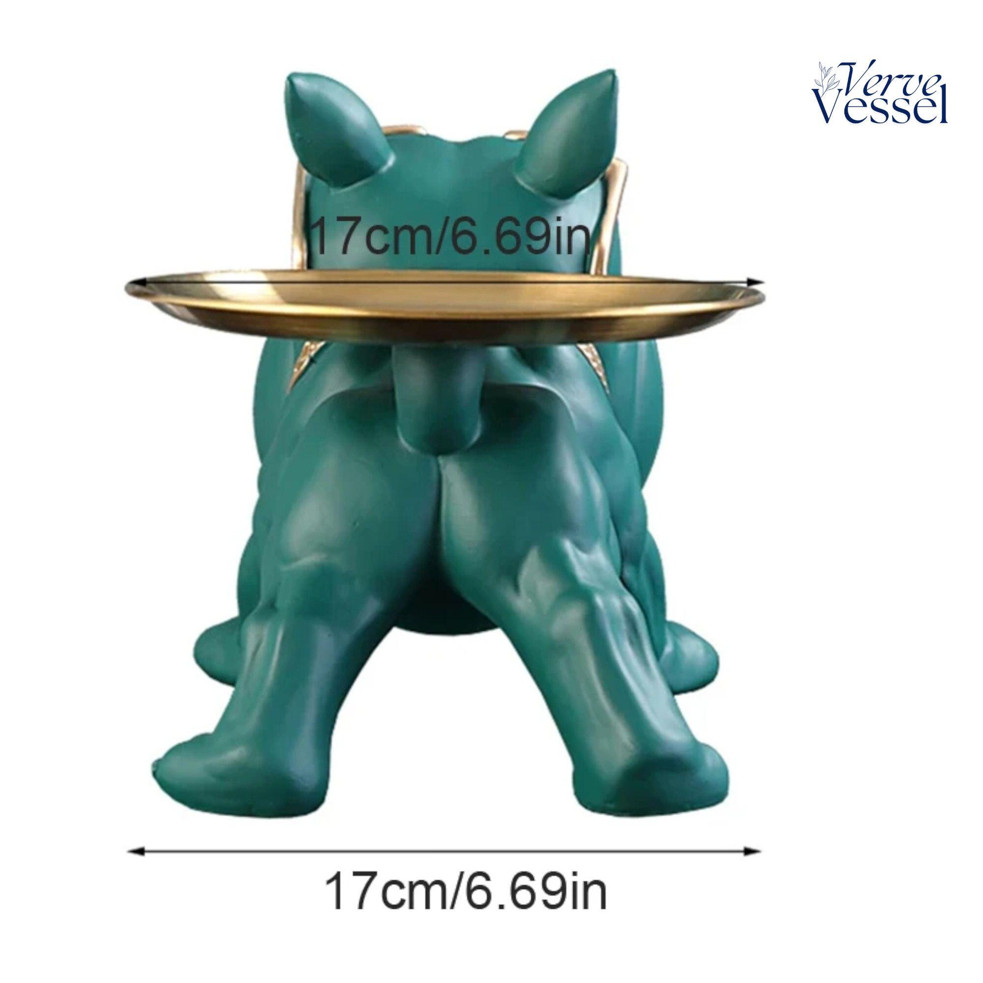 Bulldog Butler Resin Dog Statue With Tray – Animal Storage Box, Desk ...