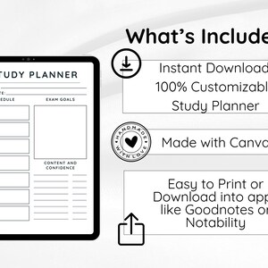 Editable Study Planner PDF: Exam Tracker & Academic Organizer (digital ...