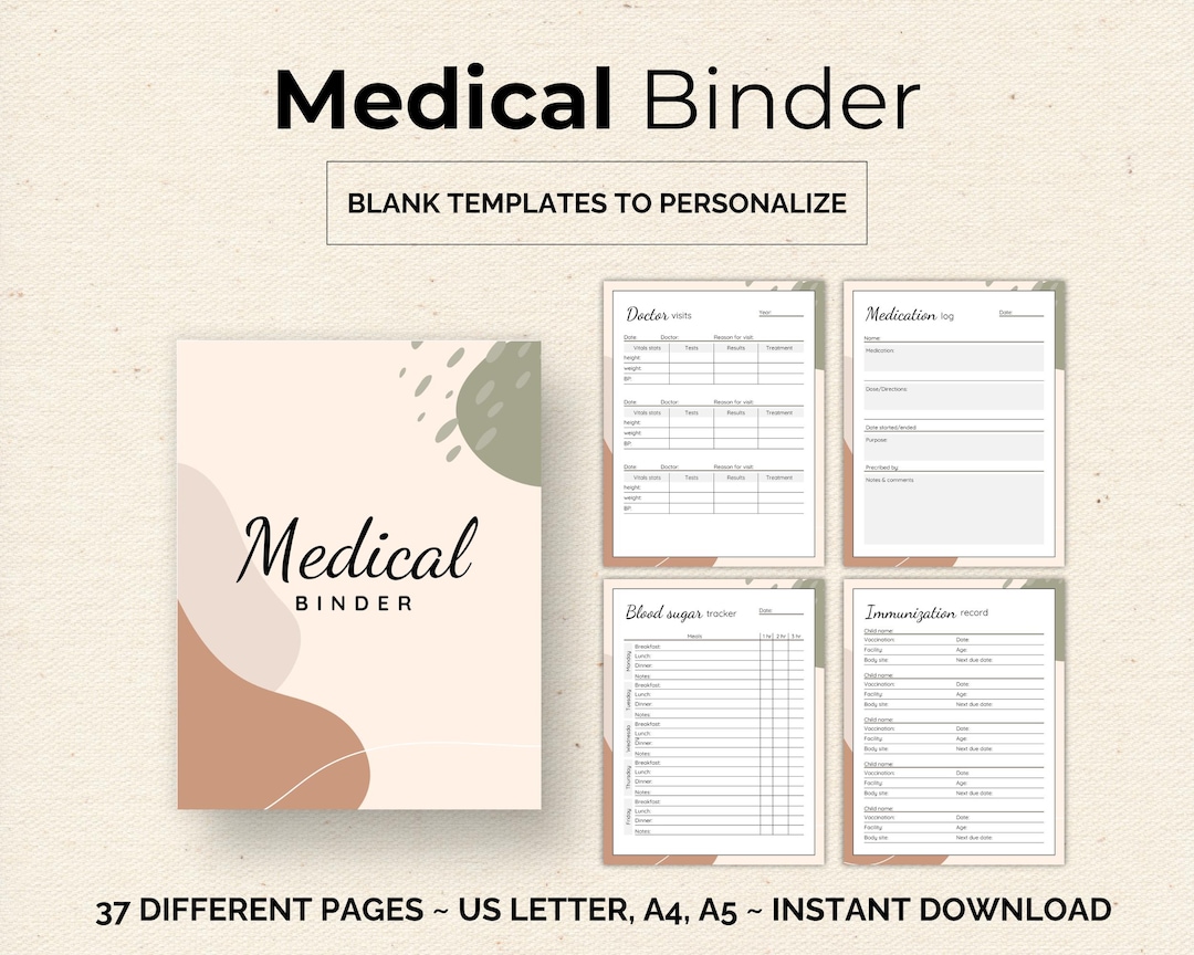 Printable Medical Binder: Symptom & Medication Tracker (digital ...