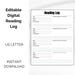 Digital Reading Log: Editable Book Tracker (printable PDF) - Etsy