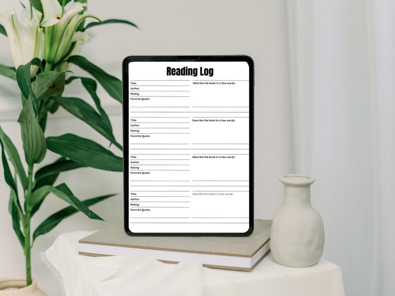 Digital Reading Tracker & Editable Log for Goodnotes - Book Tracker ...