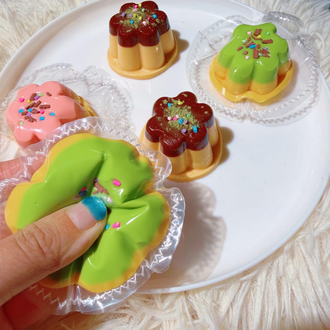 Mini Pudding Squishy – Strawberry / Matcha / Chocolate | Handmade Soft ...