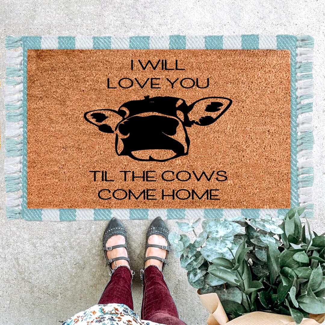 Cow Doormat: Rustic Farmhouse Welcome Mat - Etsy