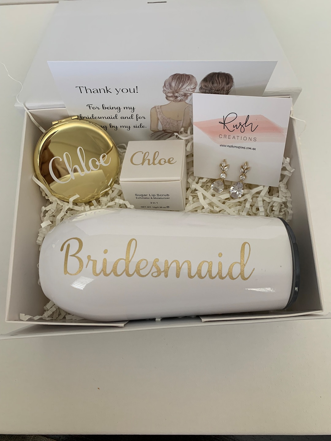 Gold Personalised Bridesmaids Box Bridesmaids Proposal Gift Bridal ...