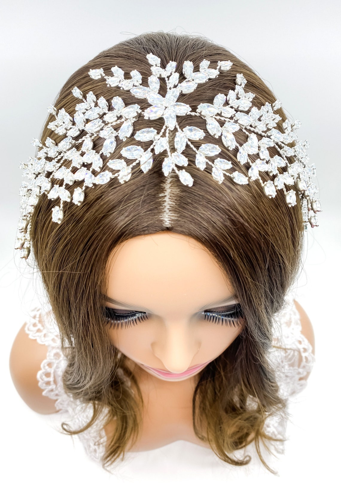 Rhinestone Crystal Headpiece Crystal Bridal Headpiece Bridal | Etsy ...
