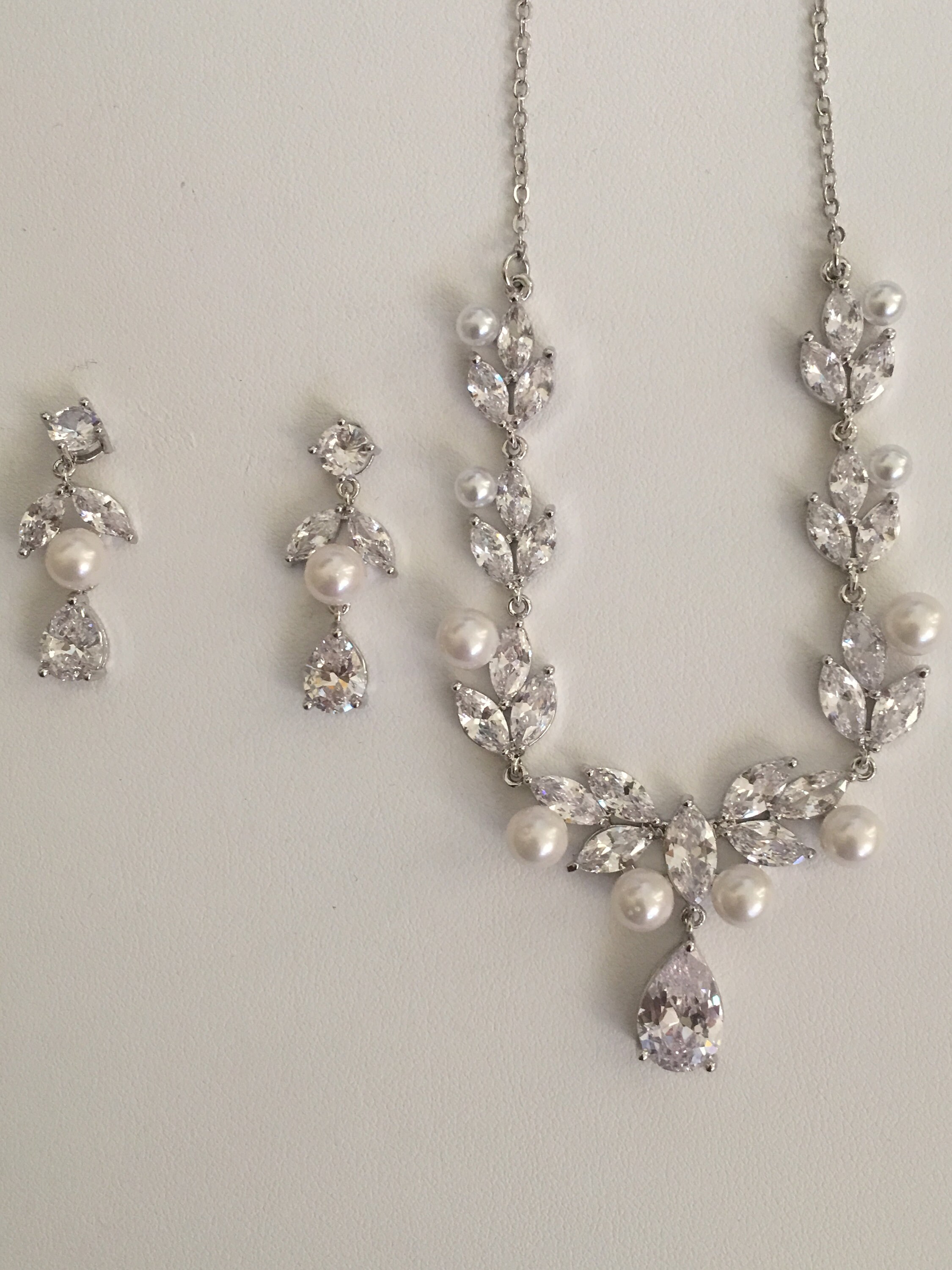 Teardrop Bridal Set Rhinestone Bridal Set Crystal Bridal Set | Etsy