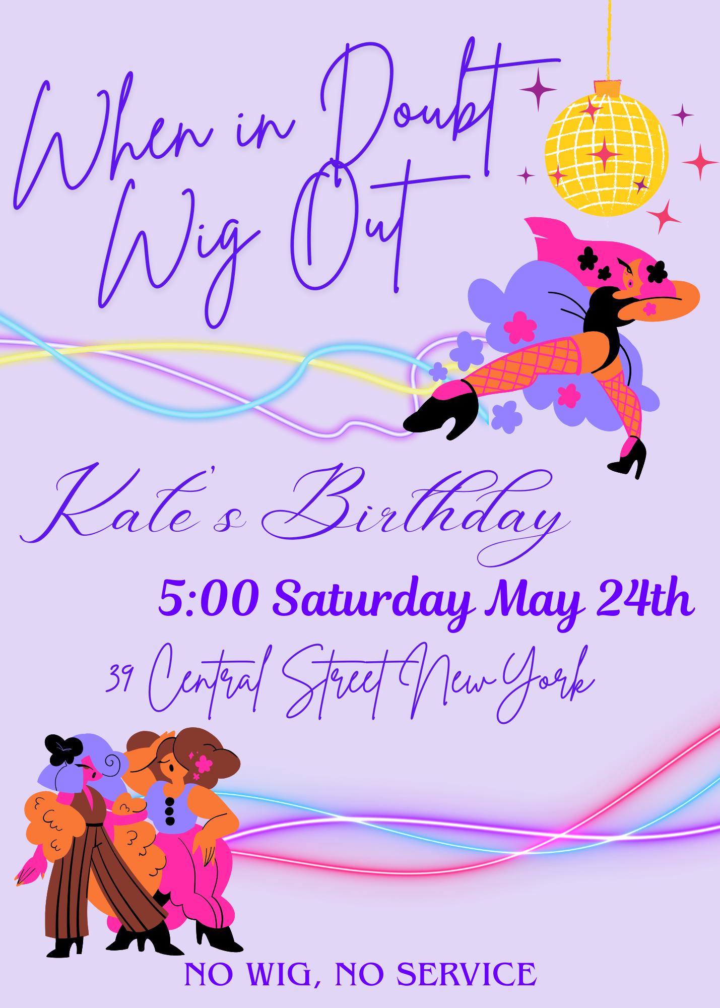 Wig Out; Wig Themed Birthday Party Invitation - Etsy