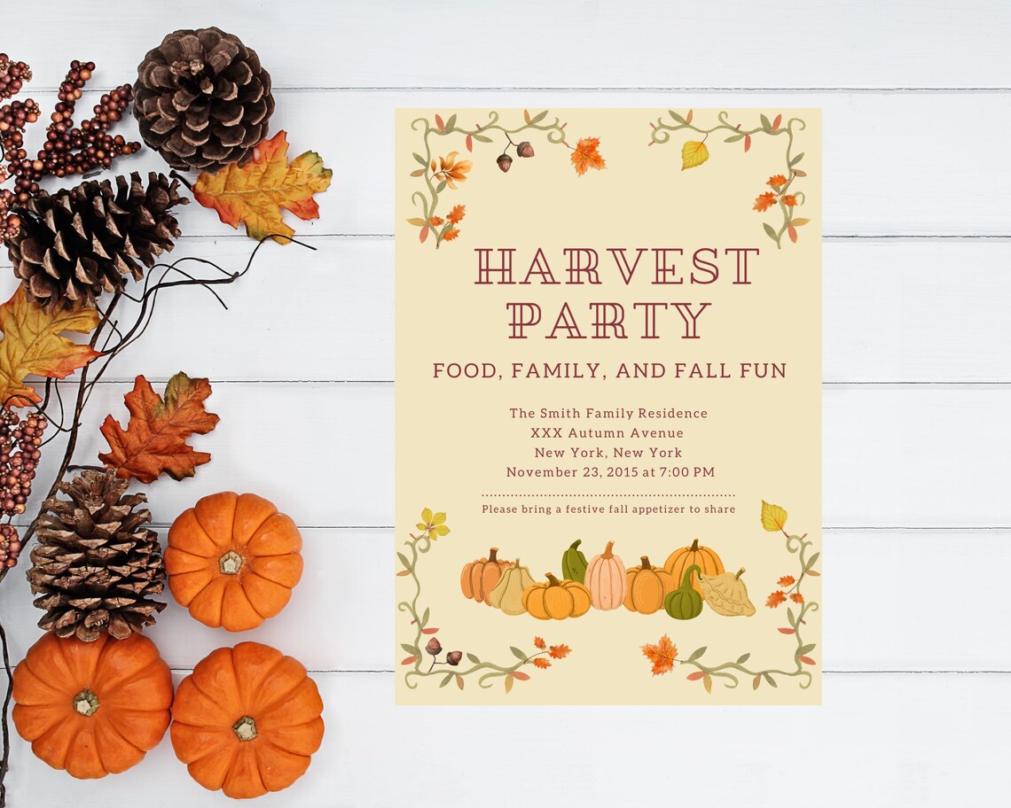 Harvest Party Invitation - Etsy