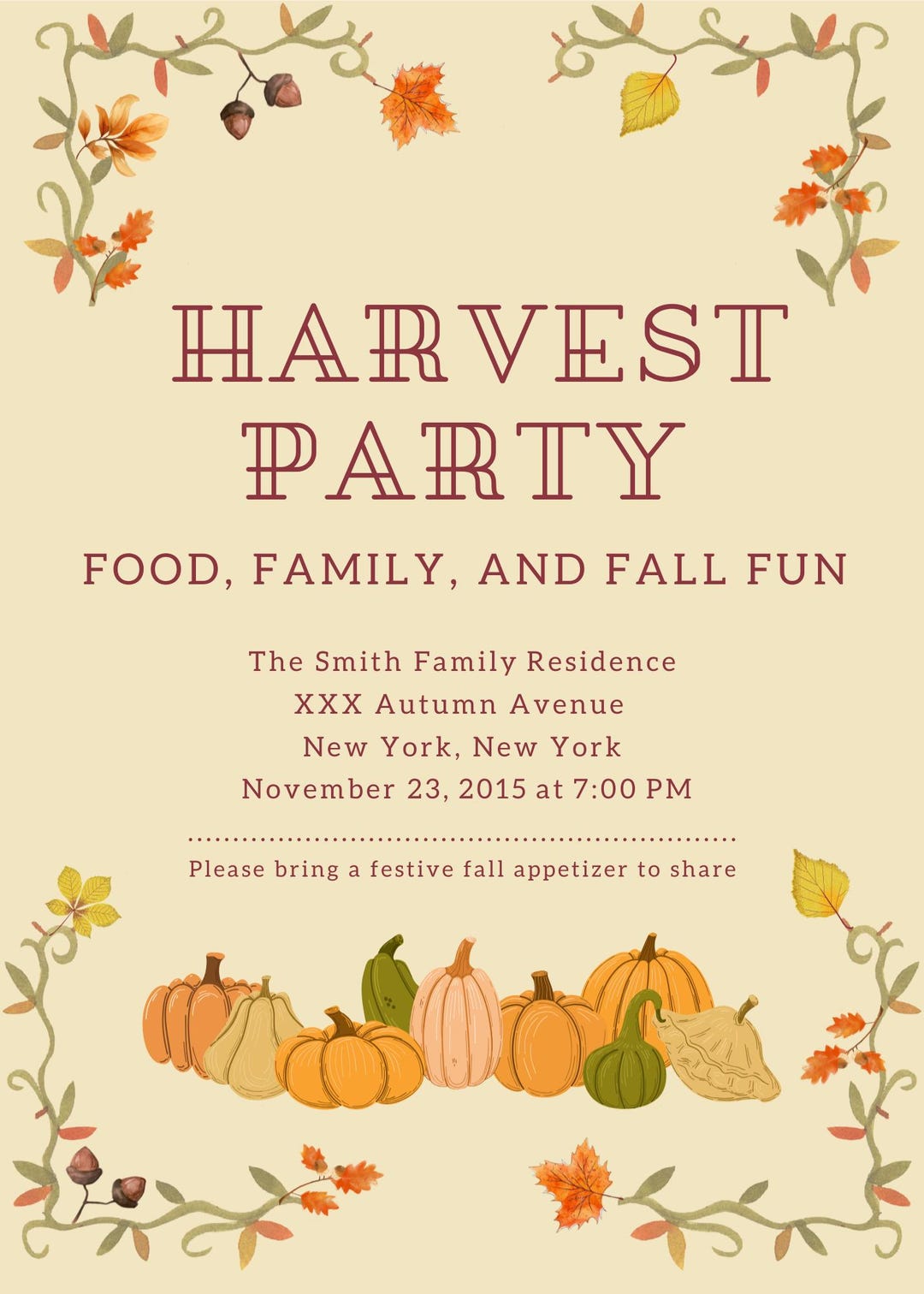 Harvest Party Invitation - Etsy
