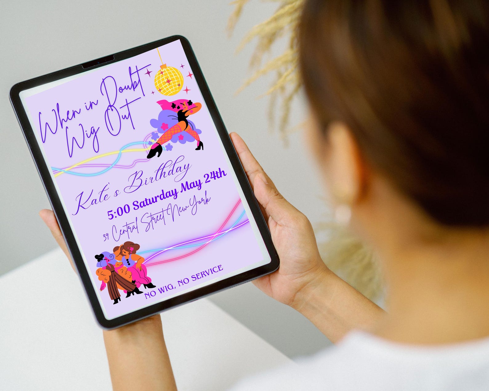 Wig Out; Wig Themed Birthday Party Invitation - Etsy