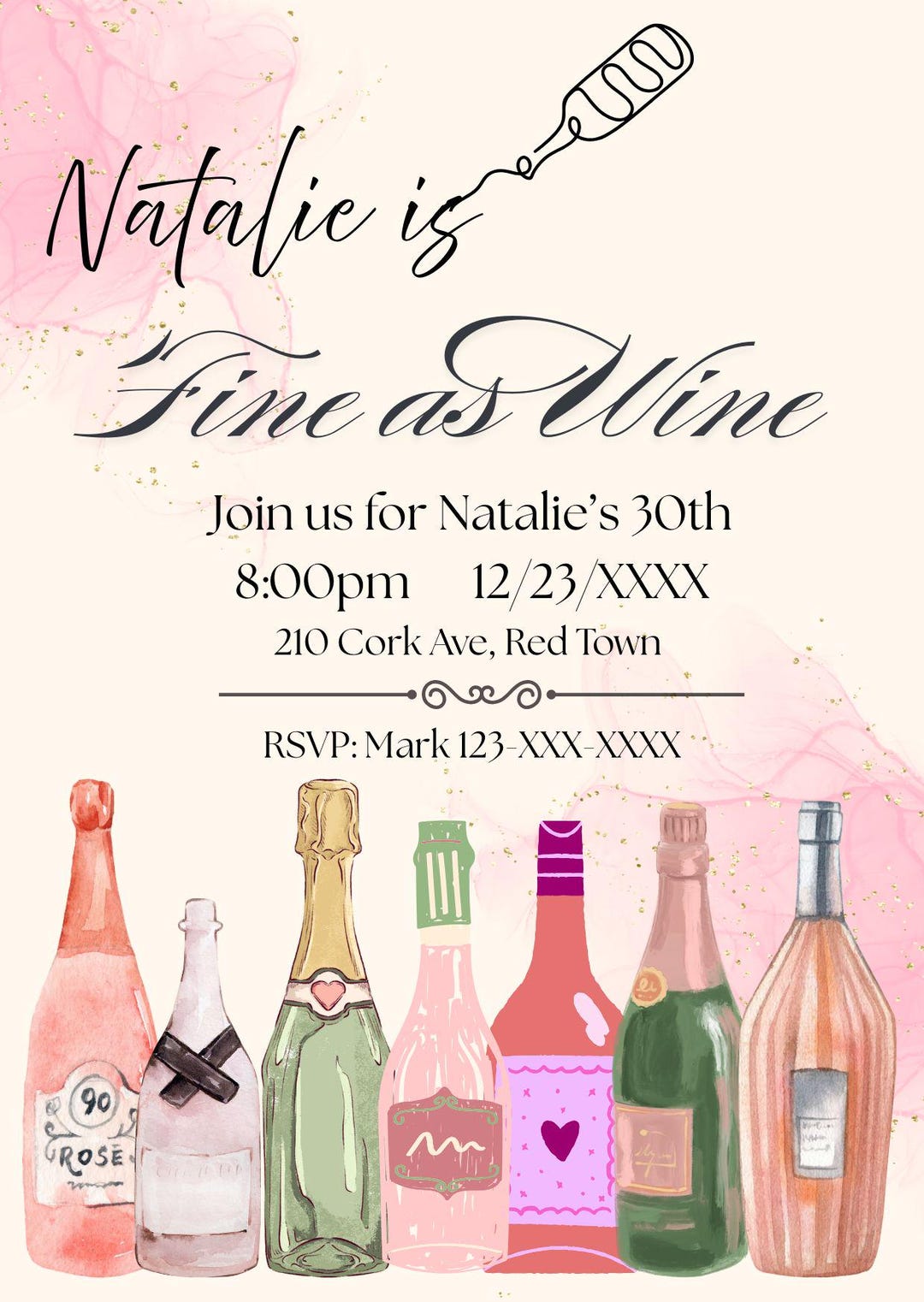 Wine Down? Birthday Party Invitations - Etsy