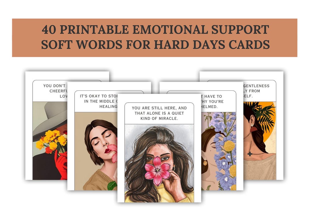 40 Soft Words for Hard Days – Printable Affirmation Cards for Gentle ...
