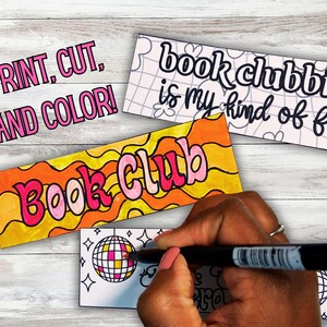 Retro Coloring Bookmarks Printable • Flower Power Disco Ball Bookish ...