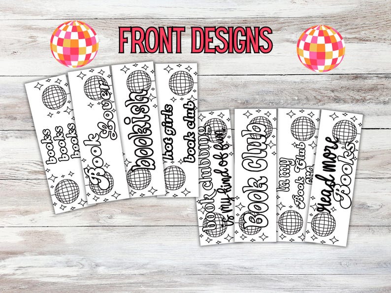 Retro Disco Ball Coloring Bookmarks | Printable Book Mark for Book ...