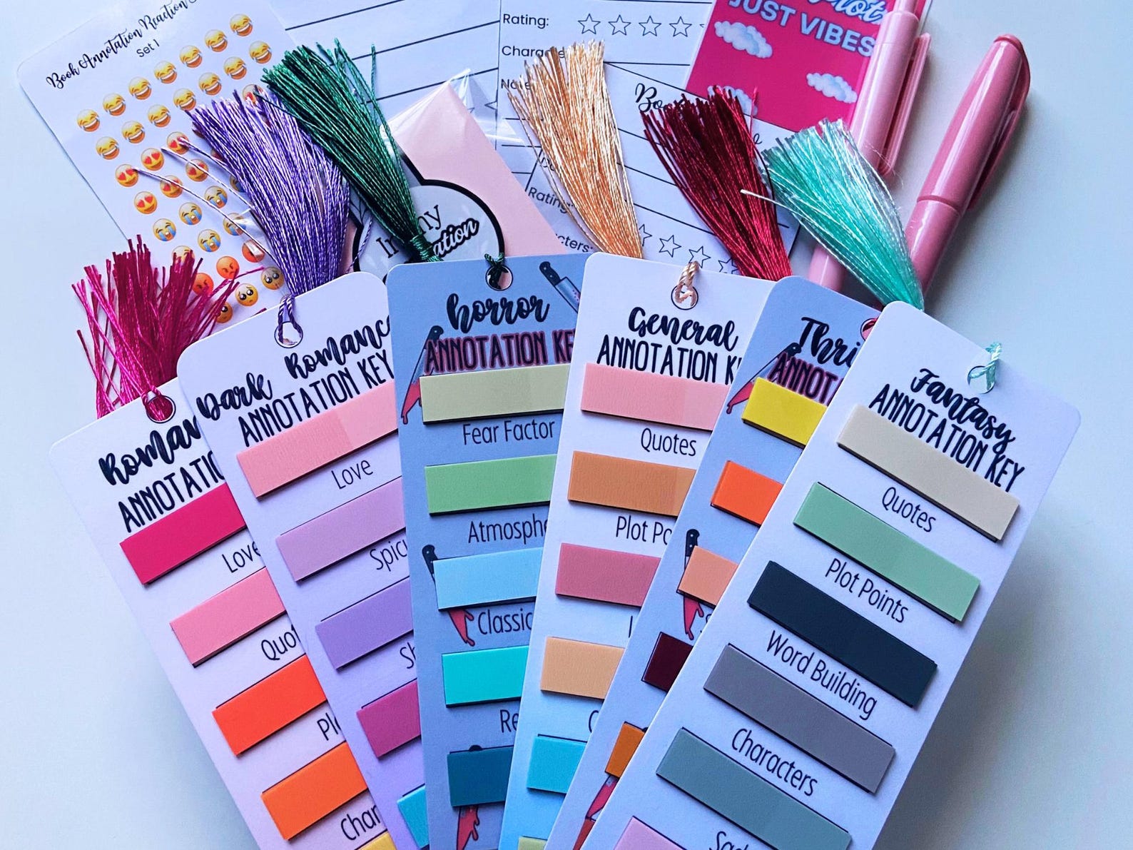Book Annotation Kit | Tabbed Bookmark, Stickers, Magnetic Bookmark - Etsy