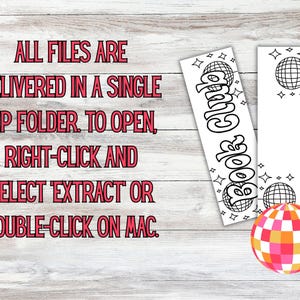 Retro Disco Ball Coloring Bookmarks | Printable Book Mark for Book ...
