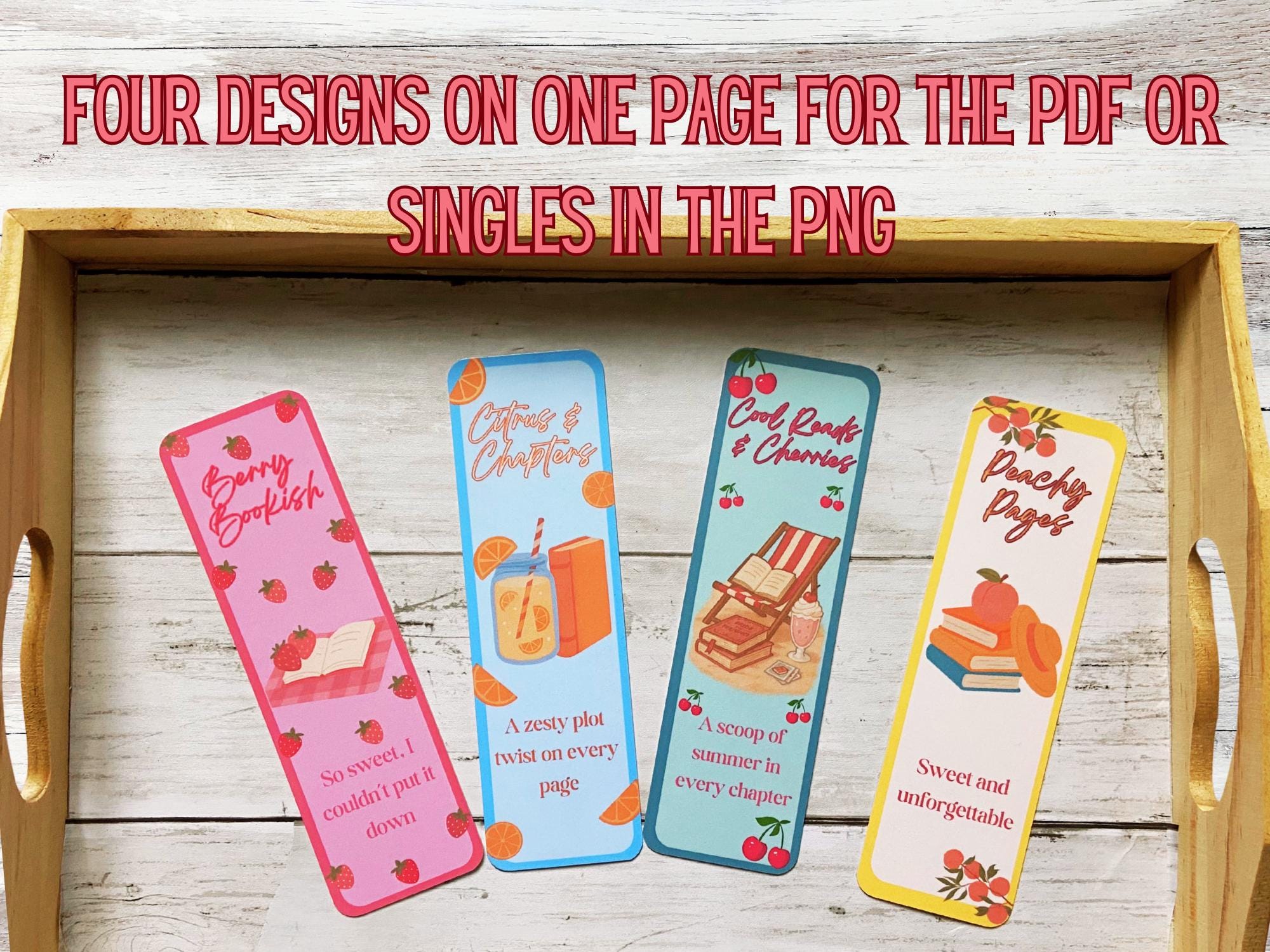 Sweet Summer Printable Bookmarks | Fruit Themed Digital Book Marks ...
