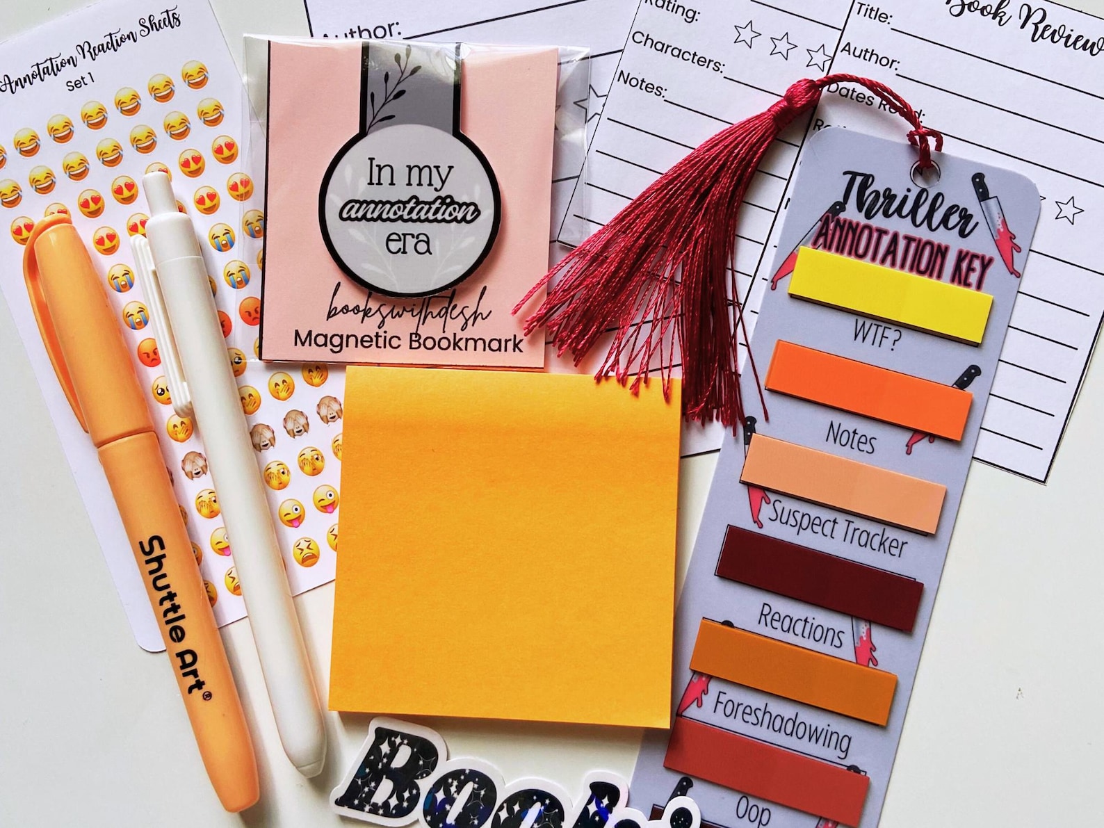 Book Annotation Kit | Tabbed Bookmark, Stickers, Magnetic Bookmark - Etsy