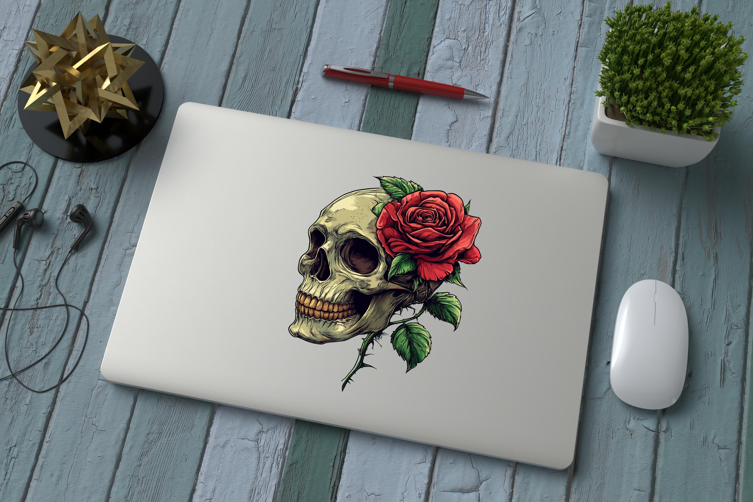 Skull Rose SVG, PNG, Vector File, Instant Download, Laser, Cricut ...