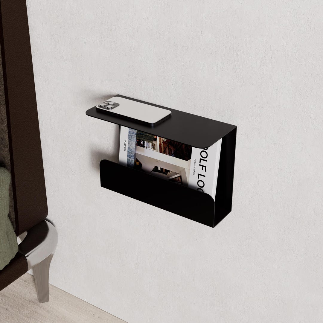 Modern Metal Floating Shelf – Wall Mounted Book Holder - Etsy