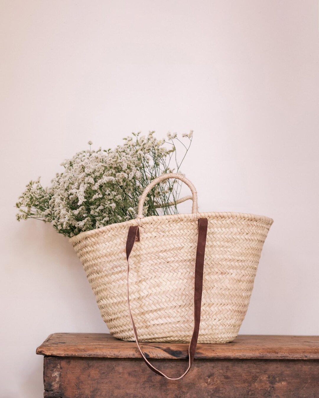 French Basket, Handmade Woven Moroccan Basket, Market Basket With ...