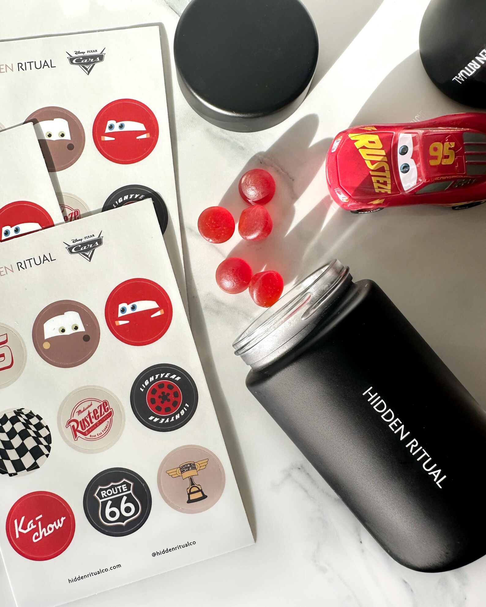 Kid's Vitamin Jar - Disney Cars Theme + Stickers - Vitamin Jar Set ...