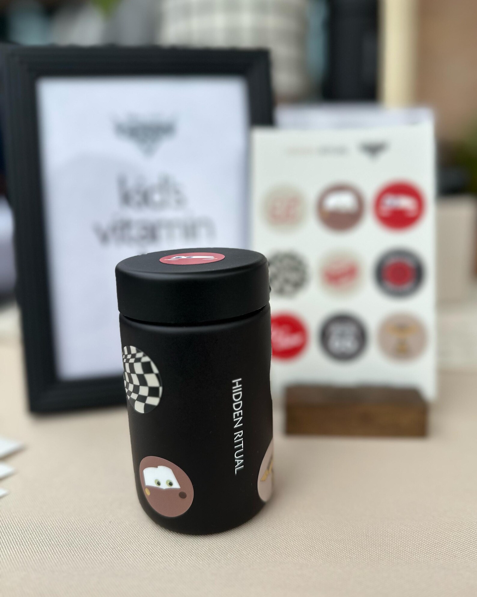 Kid's Vitamin Jar - Disney Cars Theme + Stickers - Vitamin Jar Set ...