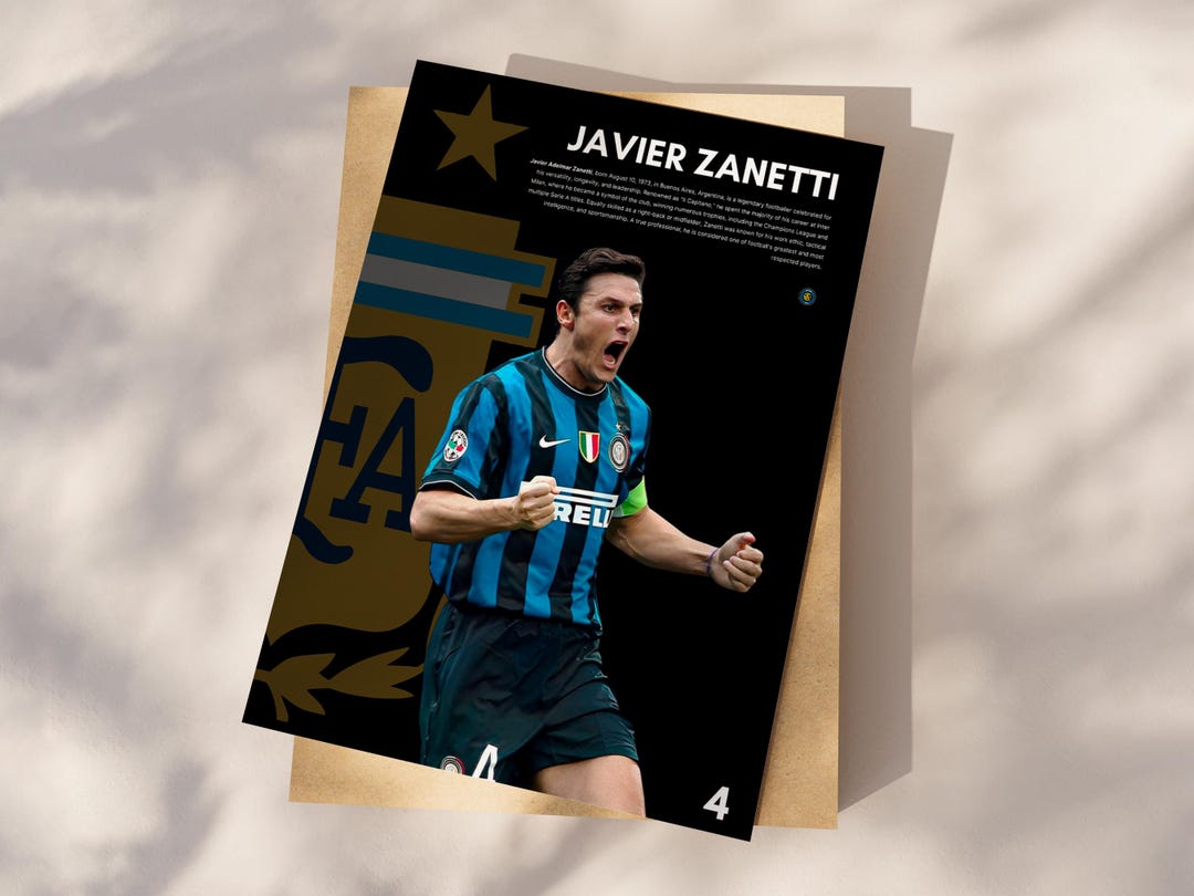 Javier Zanetti Print, Football Poster Printable, Argentina Poster ...