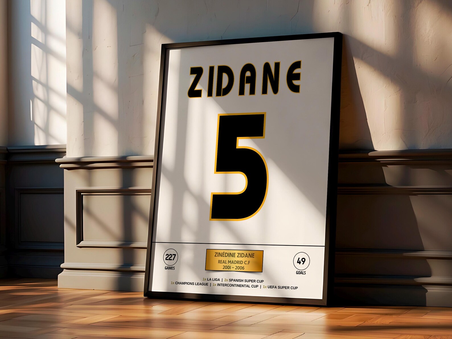 Zidane Poster Print, Football Poster Printable, Instant Download ...