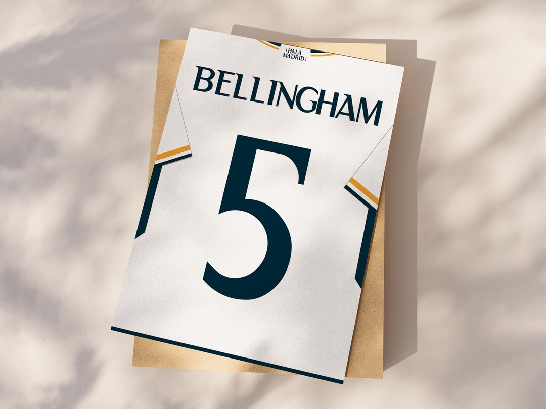 Bellingham Poster Jersey Print, Football Poster Printable, Real Madrid ...