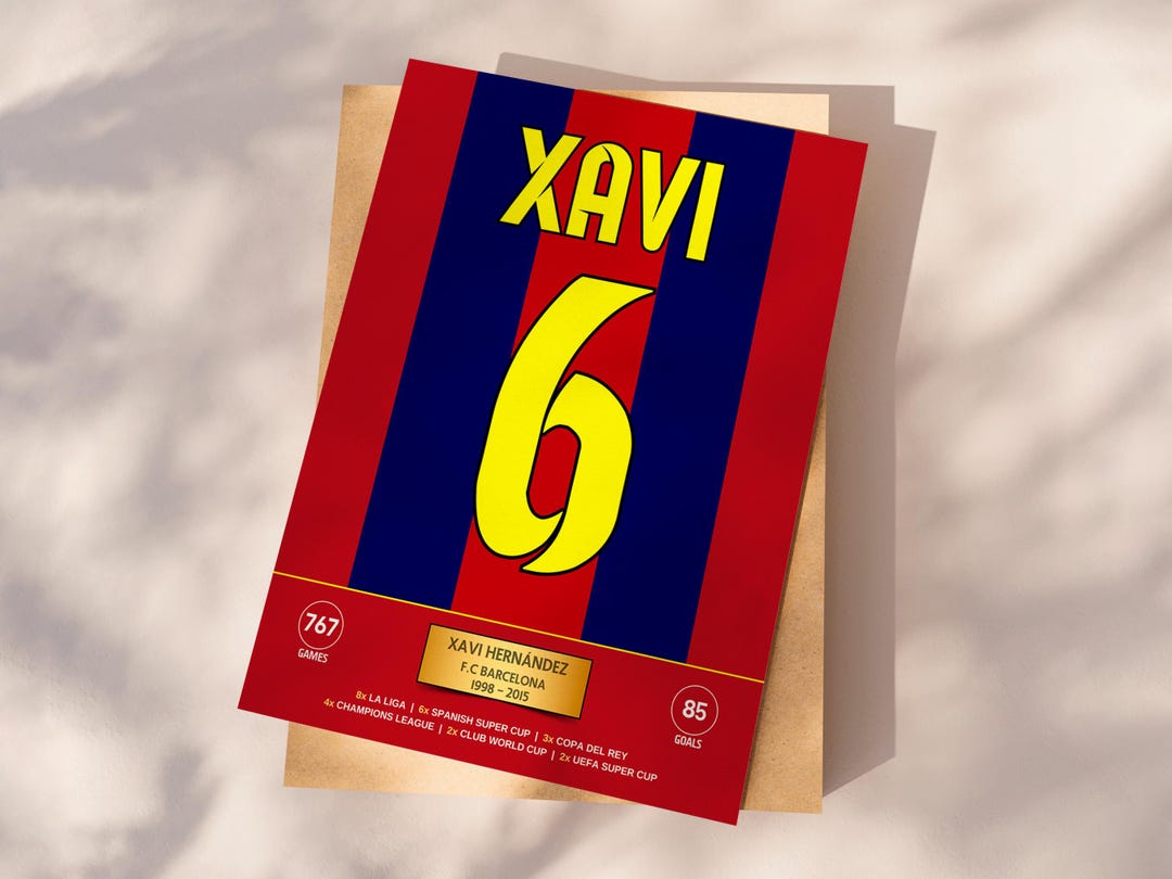 Xavi Poster Print, Football Poster Printable, Instant Download, Xavi ...