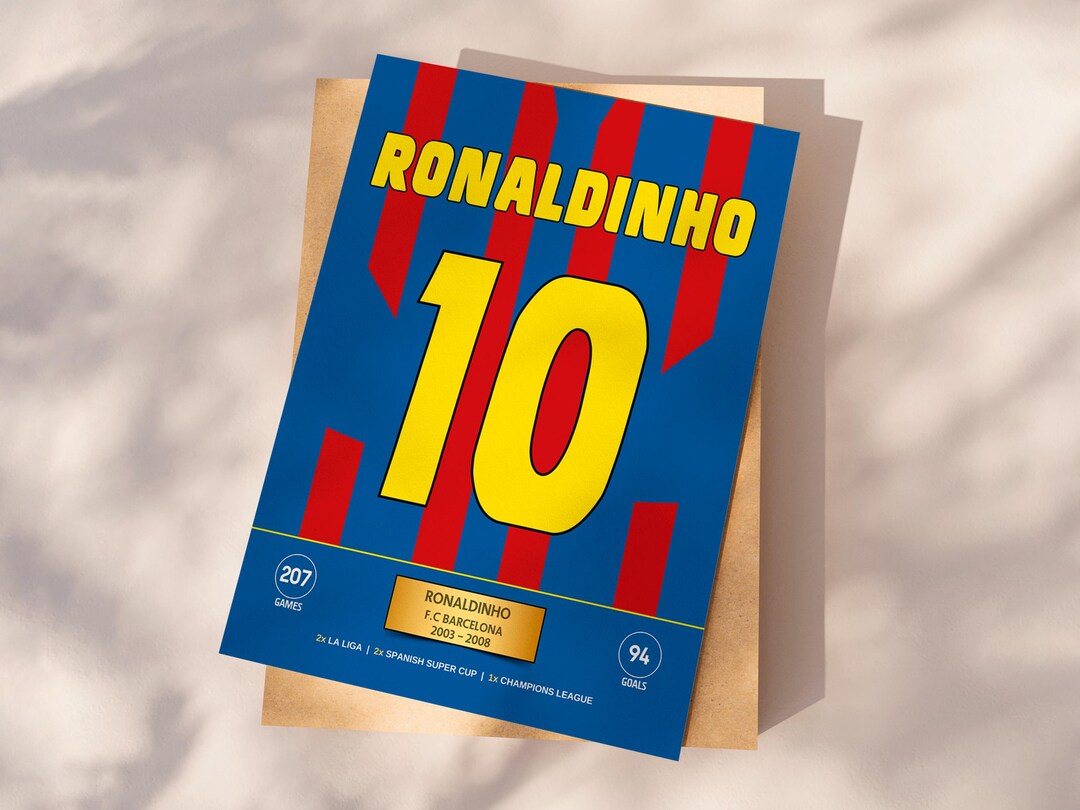 Ronaldinho Poster Print, Football Poster Printable, Instant Download ...