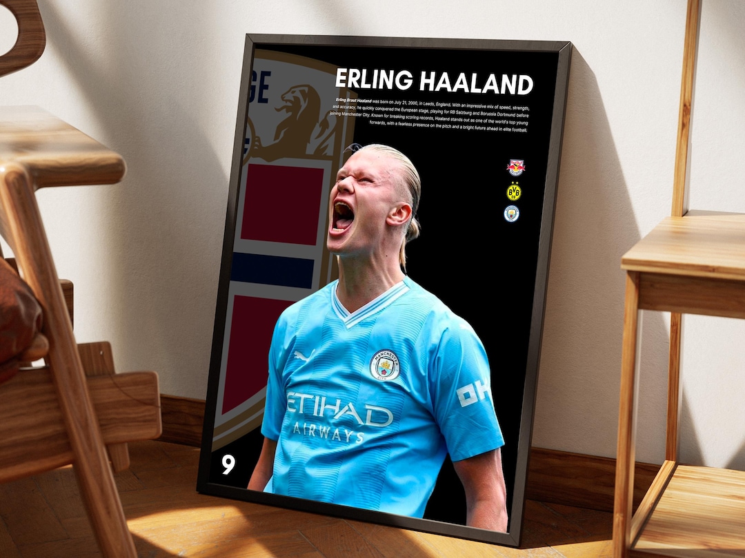 Erling Haaland Print, Football Poster Printable, Instant Download, Gift ...