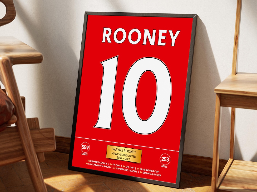 Wayne Rooney Poster Print, Football Poster Printable, Instant Download ...