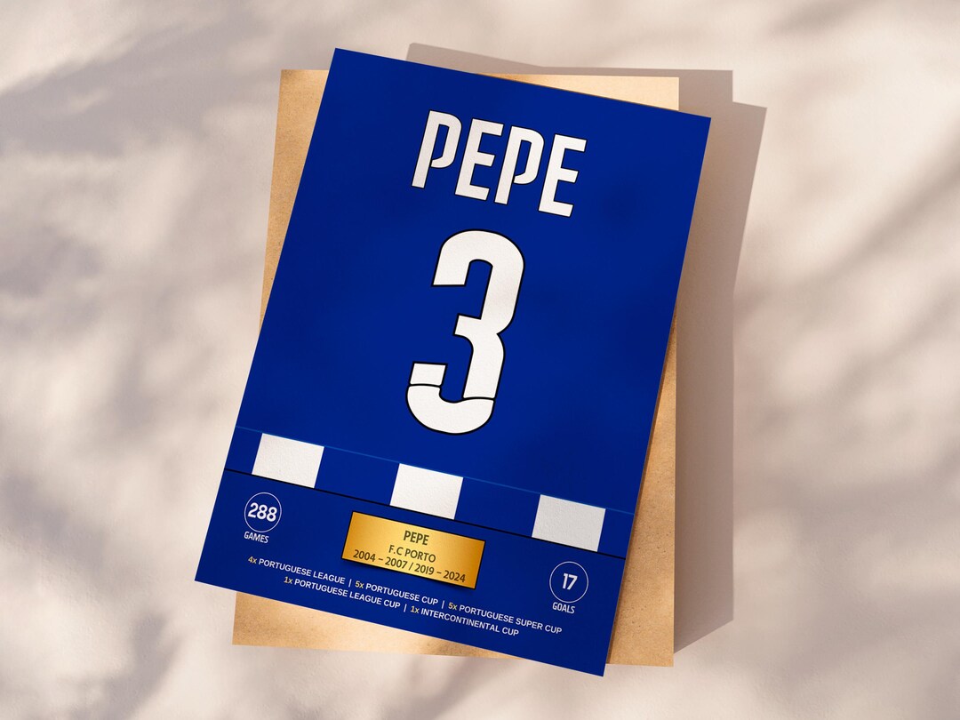 Pepe Poster Print, Football Poster Printable, Instant Download, Pepe ...