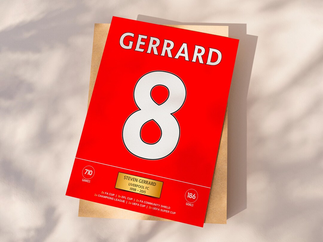 Steven Gerrard Poster Print, Football Poster Printable, Instant ...