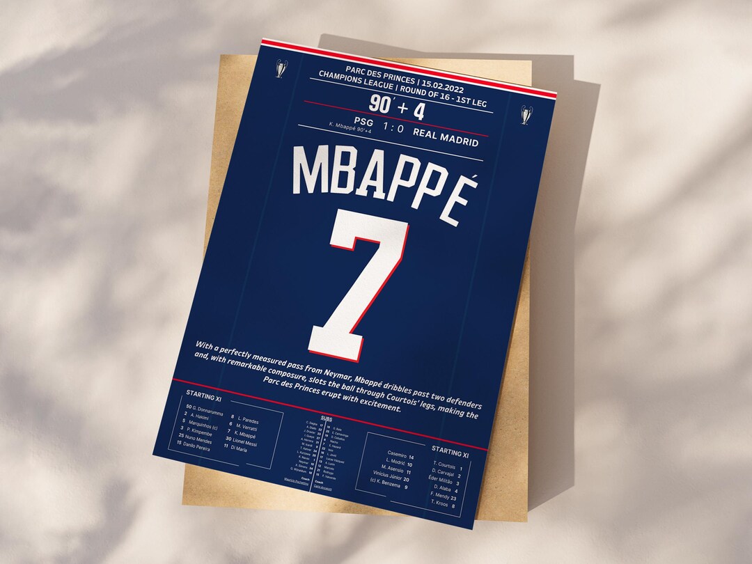 Mbappé Goal Print, Football Poster Printable, Mbappé Gift Gift, Mbappe ...