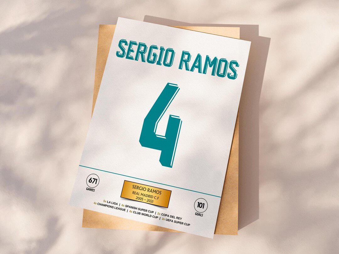 Sergio Ramos Poster Print, Football Poster Printable, Instant Download ...