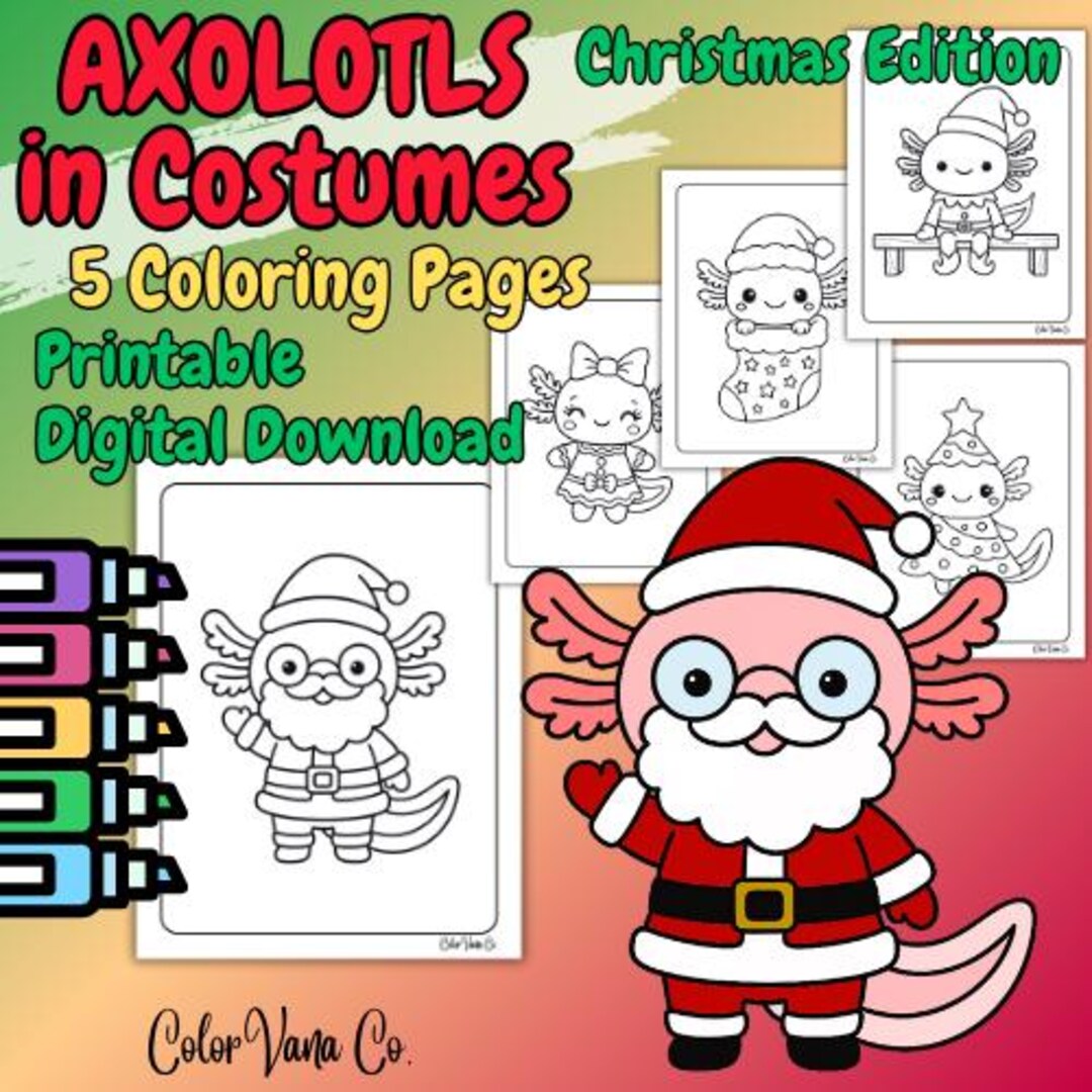 Axolotl Coloring Pages for Kids Christmas Coloring Sheets Axolotl ...